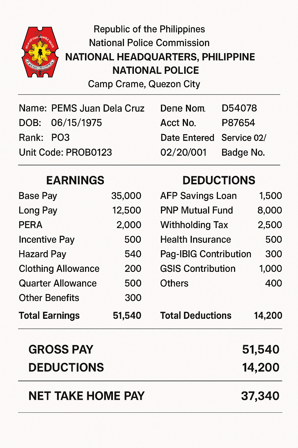 PNP Online Payslip Portal | PNP Payslip Log In